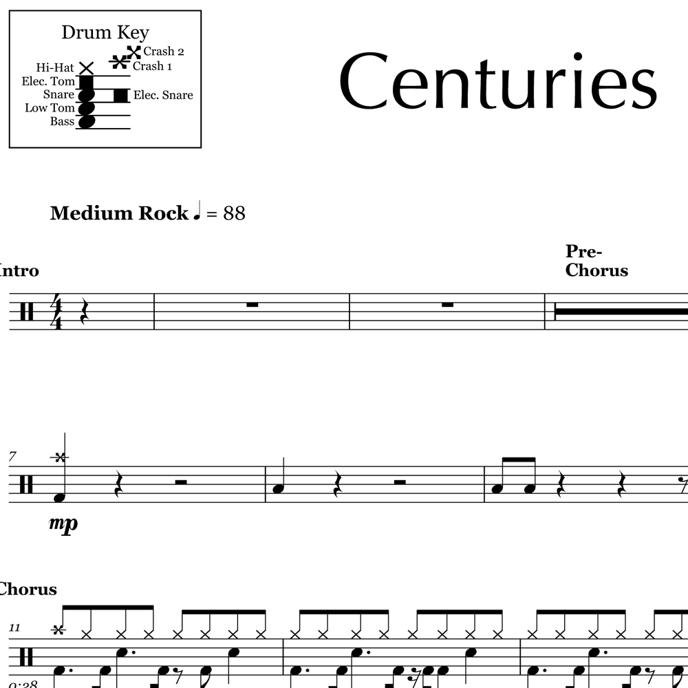 Centuries Fall Out Boy Drum Sheet Music Centuries Fall Out Boy Drum Sheet Music