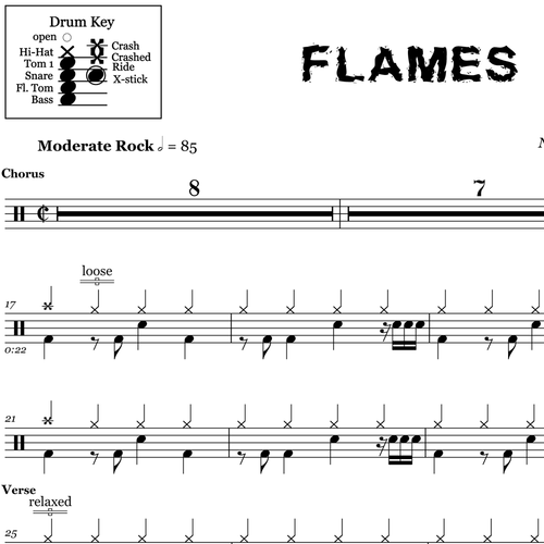 Flames - Mod Sun (Feat. Avril Lavigne) - Drum Sheet Music