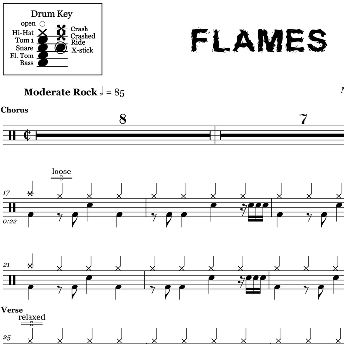Flames - Mod Sun (Feat. Avril Lavigne) - Drum Sheet Music